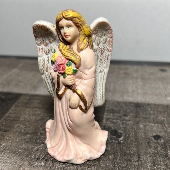 Accents | Vintage Porcelain Hand Painted Angel With Roses | Poshmark